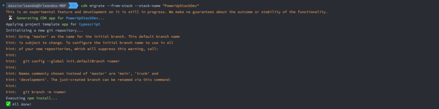 Migrating Resources to AWS CDK Using "CDK Migrate" Command